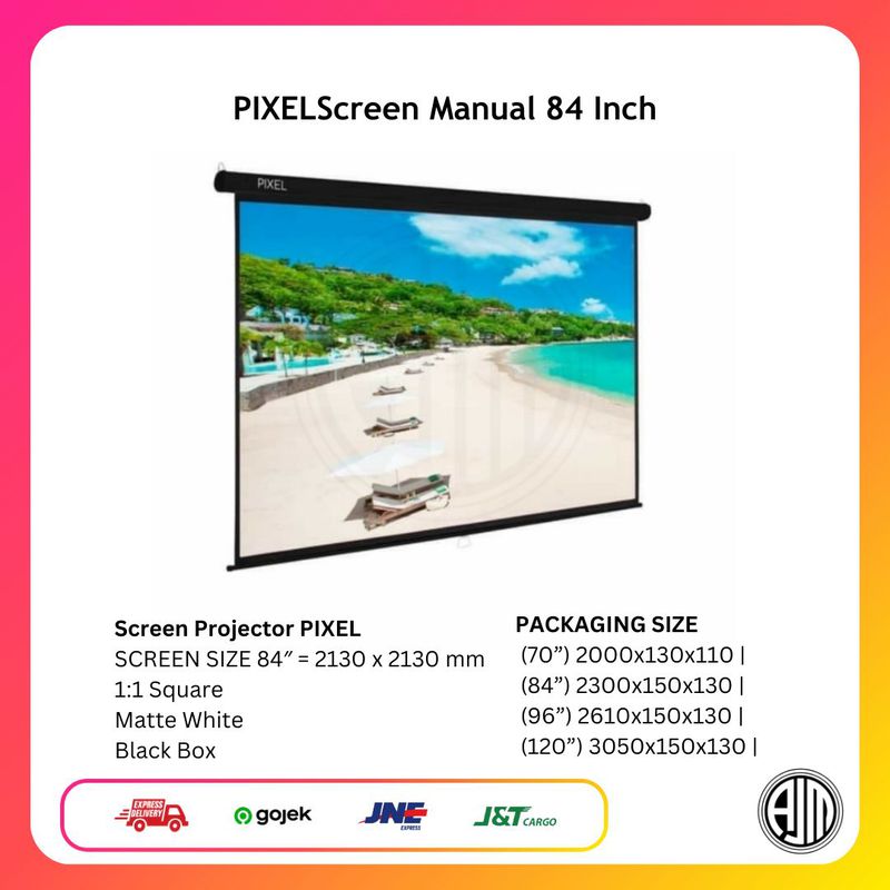 PIXEL Screen Manual 84 Inch / Layar Proyektor Manual Wall