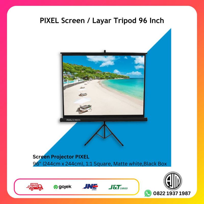 PIXEL Screen Tripod 96 Inch / Layar Proyektor Tripod