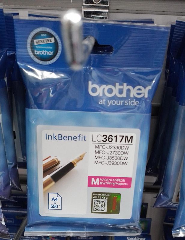 TINTA BROTHER LC- 3617 WARNA BLACK, MAGENTA, YELLOW, CYAN