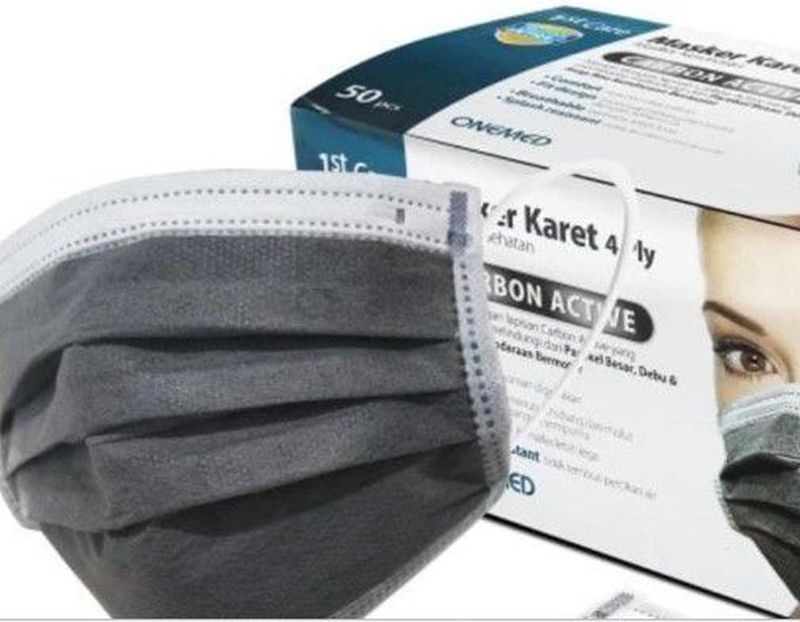 Masker Karet 4 Ply, Carbon Active