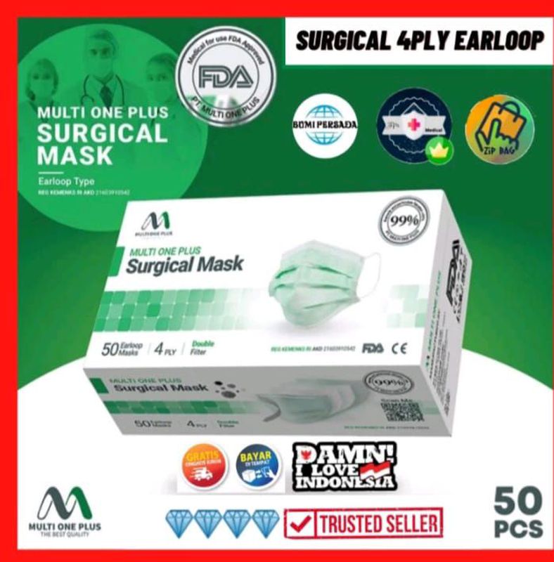 Masker Multi One Plus 4 ply Earloop Medis