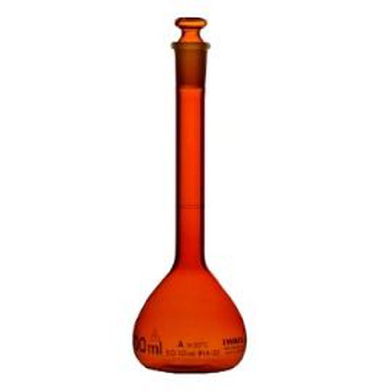 Volumetric Flask, With Glass Stopper, Coating Amber, Class A, 100 ml