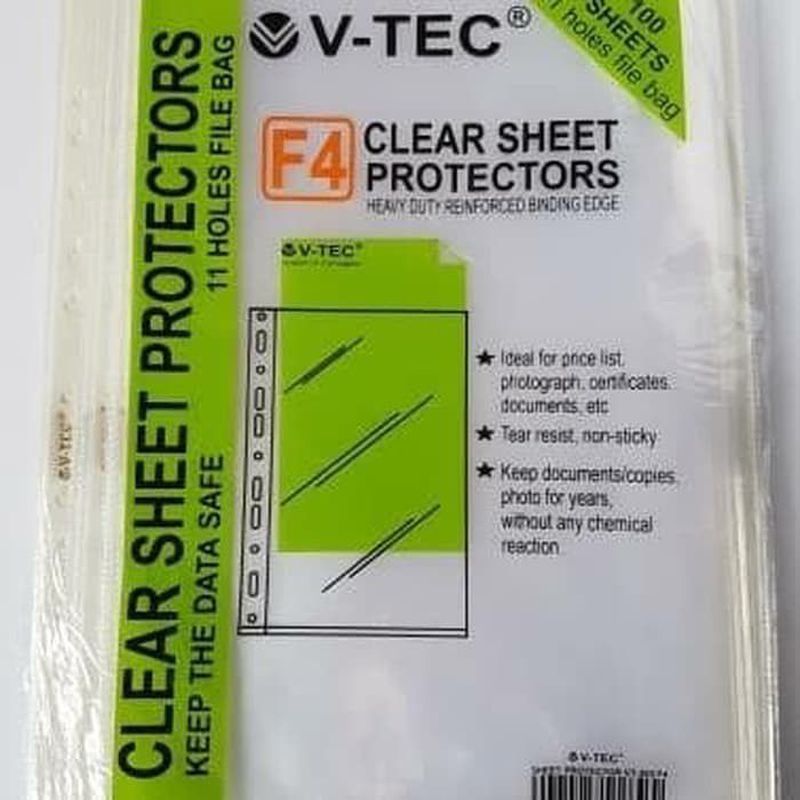 Sheet Protector F4 V-Tec