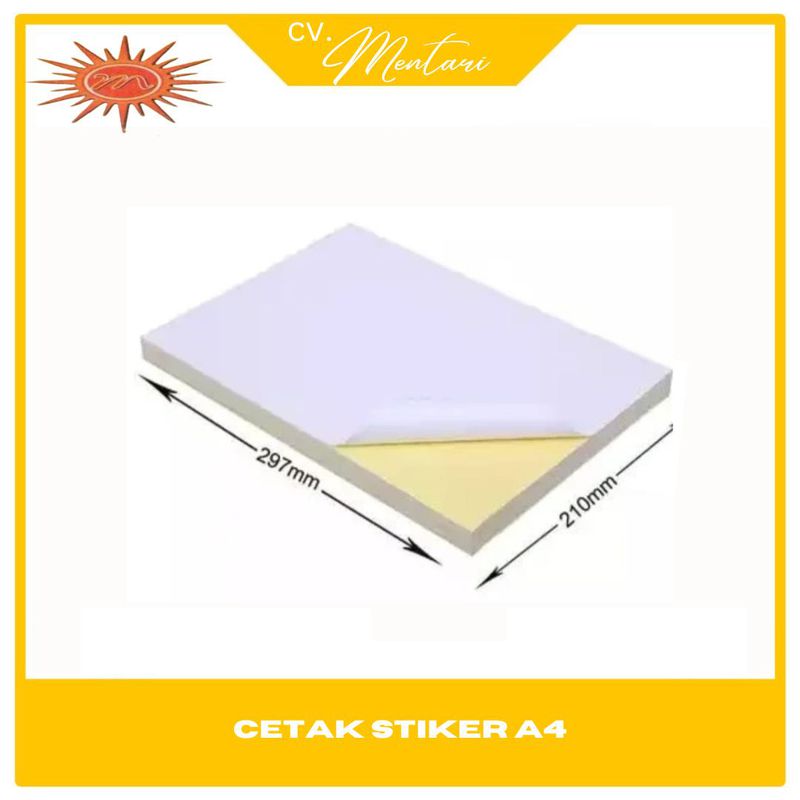CETAK KERTAS STIKER A4 (CUSTOM)
