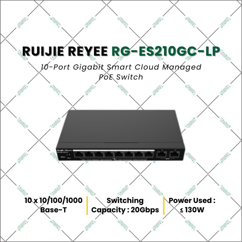 Rujie Reyee RG-ES210GC-LP 10-Port Gigabit Smart Cloud Managed PoE Switch