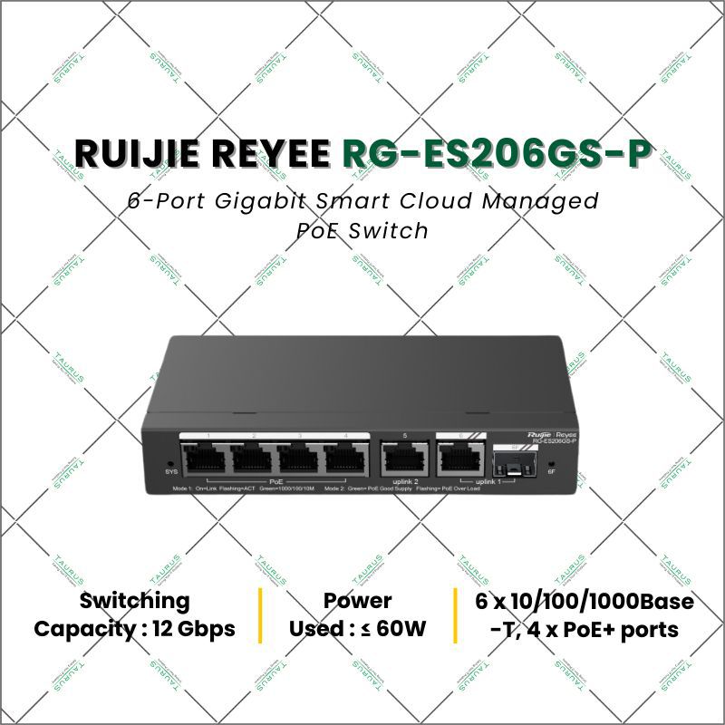 Ruijie Reyee RG-ES206GS-P 6-Port Gigabit Smart Cloud Managed PoE Switch