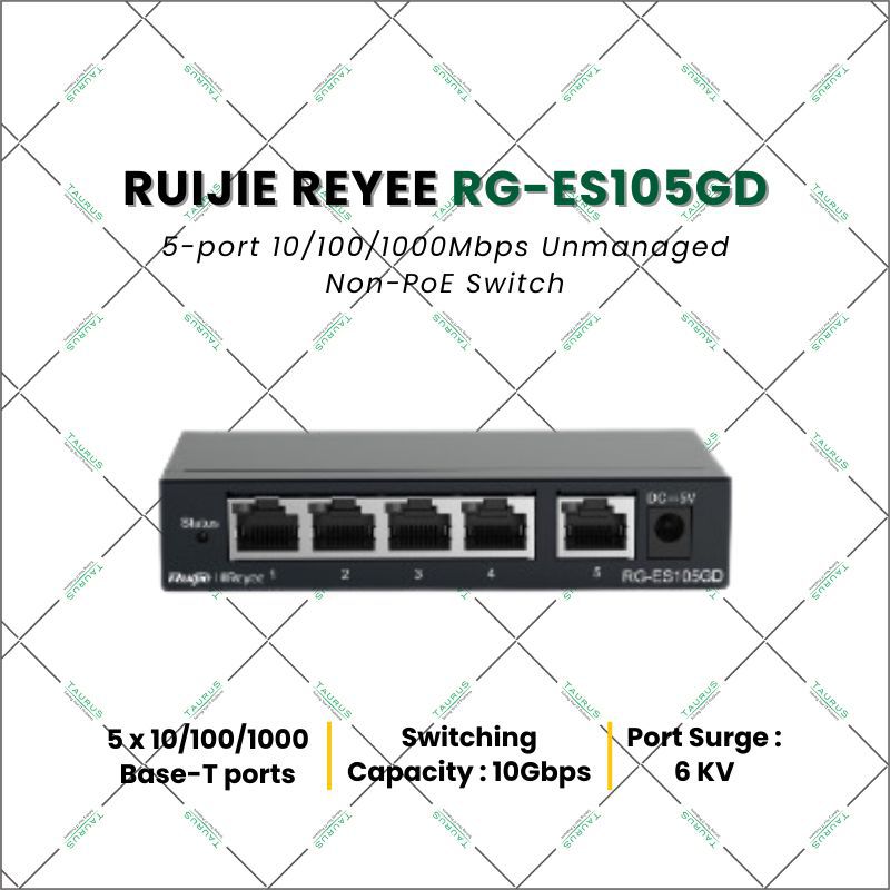 Ruijie Reyee RG-ES105GD 5-port 10/100/1000Mbps Unmanaged Non-PoE Switch