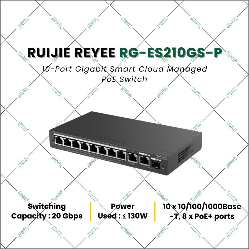 Ruijie Reyee RG-ES210GS-P 10-Port Gigabit Smart Cloud Managed PoE Switch