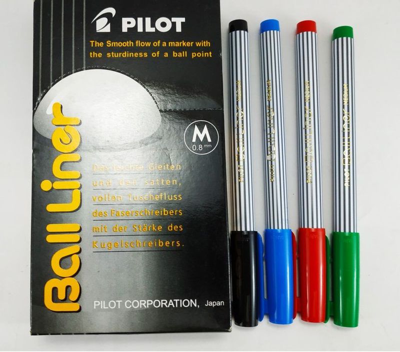 (1 pak) Pulpen Pilot Balliner/Ballpoint 0,8mm (Hitam, Biru, Merah ...