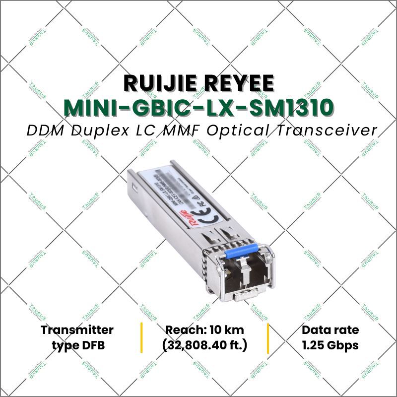 Ruijie Reyee MINI-GBIC-LX-SM1310 1000BASE-SX SFP 1310-nm 10-km DDM Duplex LC SMF Optical Transceiver