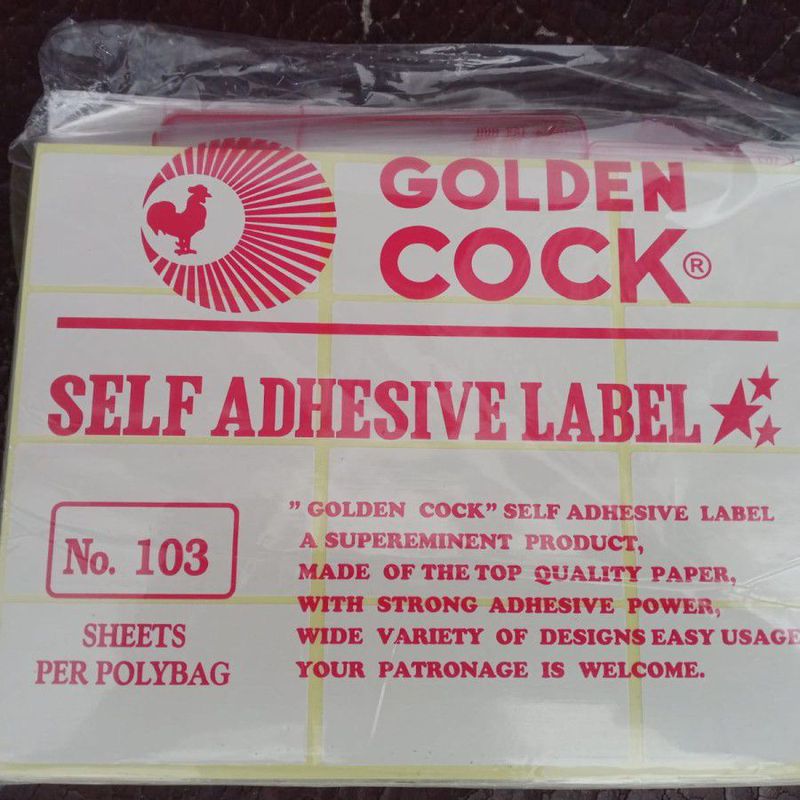 kertas label no.103