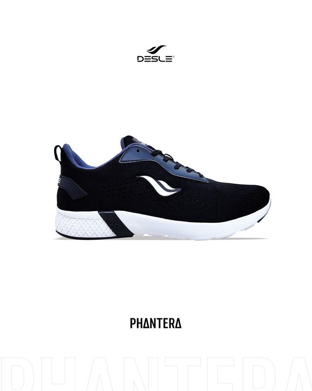 Desle Shoes Sneakers Phantera Unisex - 39 - Hitam Putih