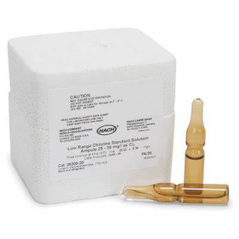 Chlorine Standard Solution, 25-30 mg/L as Cl₂, pk/20 - 2 mL PourRite ...