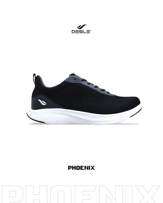 Desle Shoes Sneakers Phoenix Hitam Putih - 43 - Hitam Putih