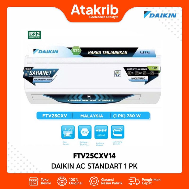 AC SPLIT STANDART 1PK MERK DAIKIN, TYPE STV25CXV14