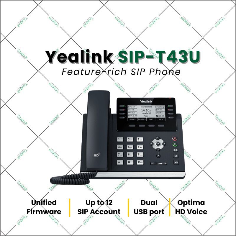 Yealink SIP-T43U Well Rounded SIP Phone for Clear Communications