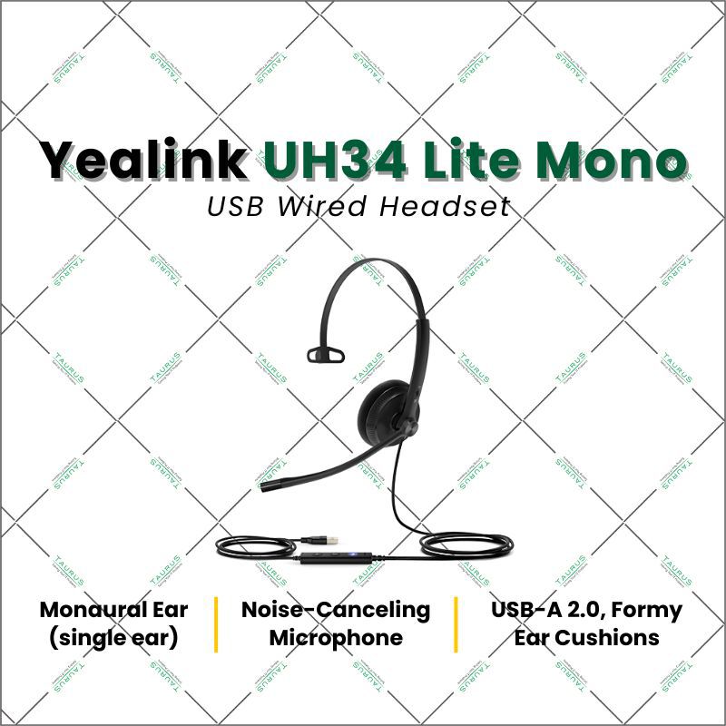 Yealink UH34 Lite Mono USB Wired Headset