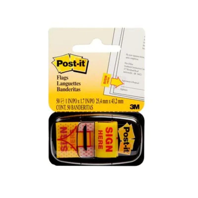 3M Post It Flags 1x1.75" Sign Here 680-9