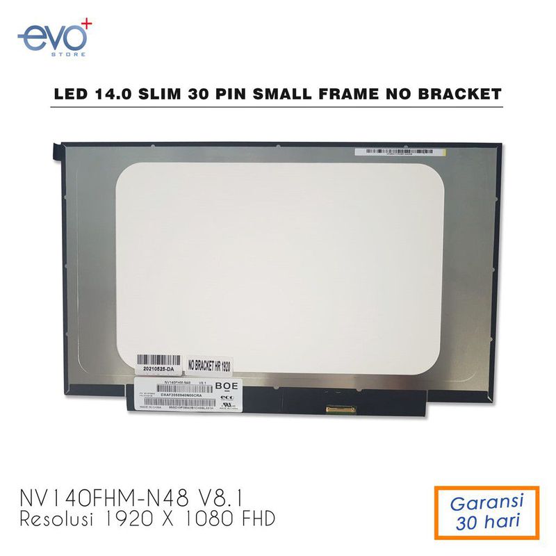 LCD LED 14.0 SLIM 30PIN SMALL FRAME NO BRACKET FHD resolusi 1920x1080 ...