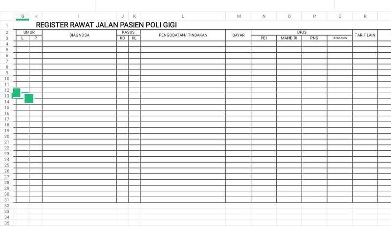 Buku Register Poli Gigi Pus Sleman