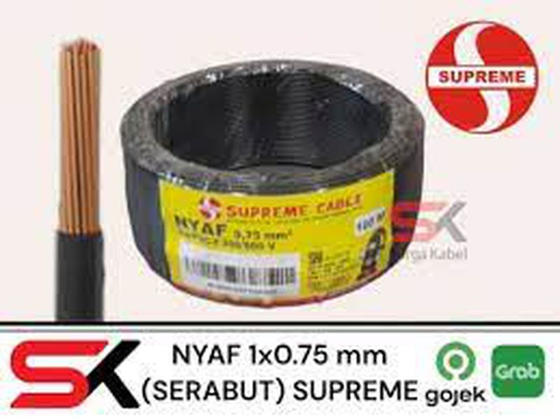 KABEL NYAF 1X0.75MM SUPREME MERAH (100 MTR) - Hitam