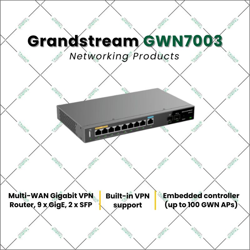 Grandstream GWN7003 Multi-WAN Gigabit VPN Router, 9 x GigE, 2 x SFP