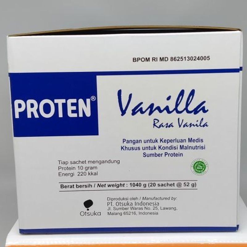 Proten Susu Tinggi Protein Rasa Vanila 1 Box Isi 20 Sachet