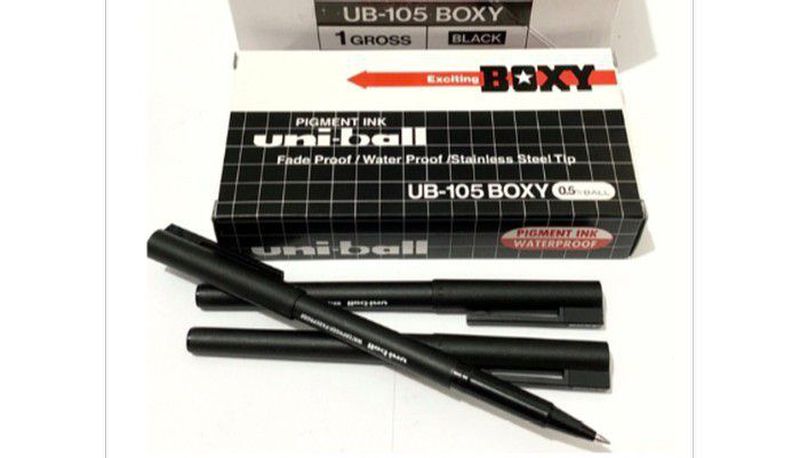 Pulpen/Pena Boxy Uniball 0.5Mm -Hitam