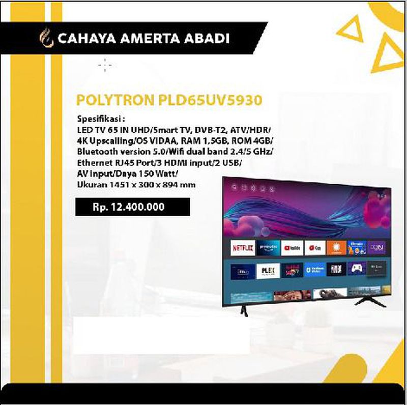 POLYTRON LED TV 65 INCH PLD65UV5930