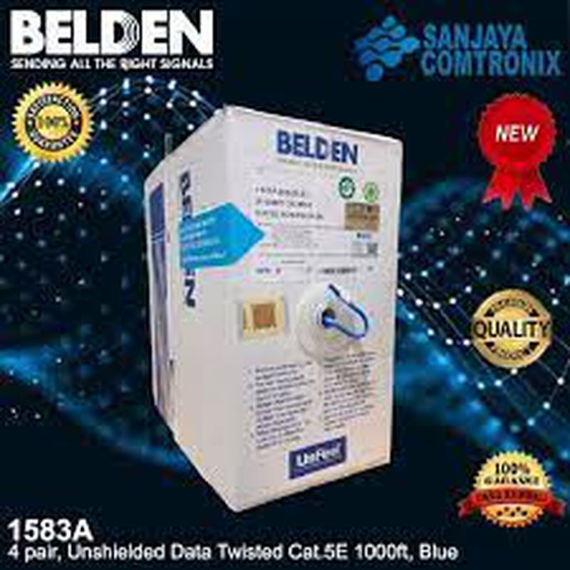 BELDEN 1583A Kabel LAN UTP Cat. 5E Roll/Box/305M - Biru