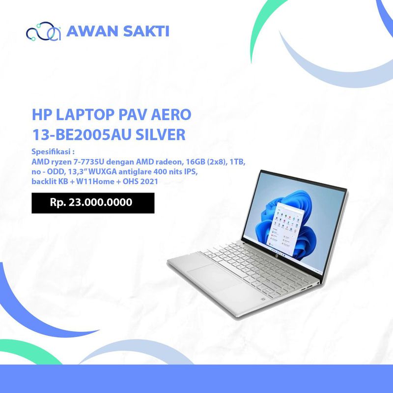 HP LAPTOP PAV AERO 13-BE2005AU SILVER