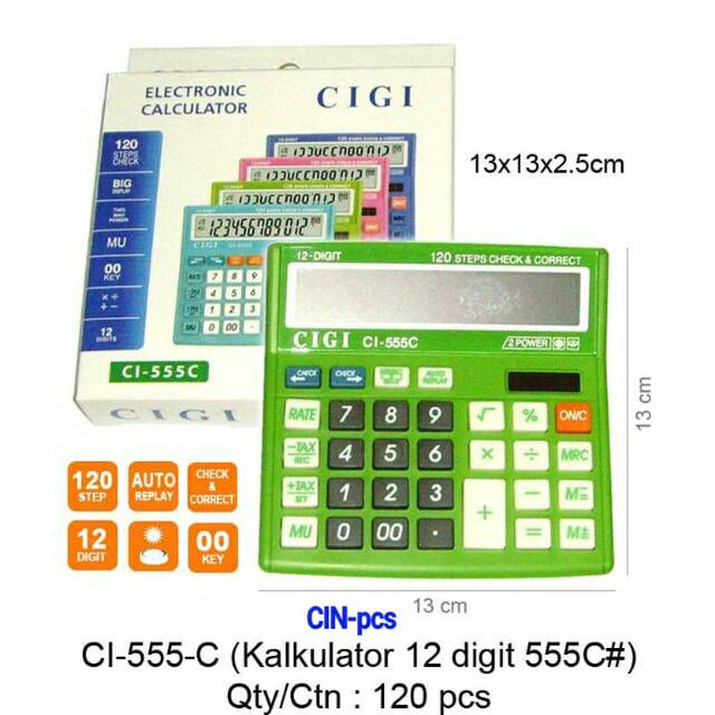 Kalkulator 12 digit merek CIGI CI-555C