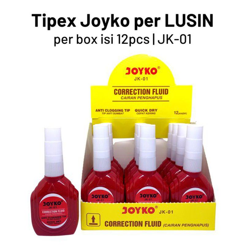 Tipex Cair Joyko JK-01 / Correction Fluid (Per Lusin)