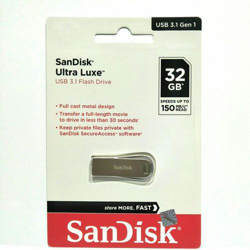 SANDISK FLASHDISK ULTRA LUXE CZ74 USB 3.1 ORIGINAL - 32 GB