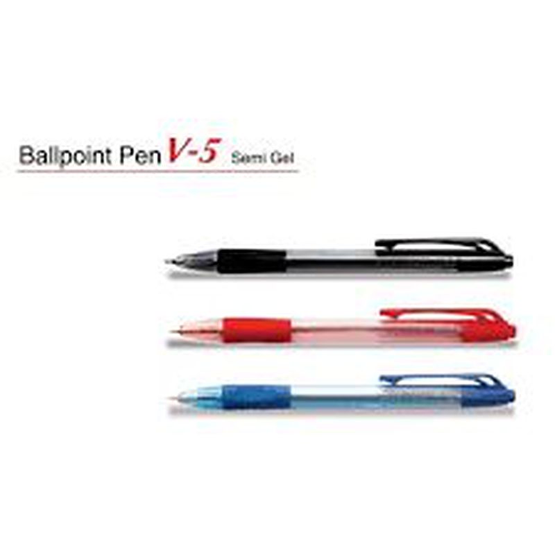 Pulpen/Ballpoint/Pen Snowman V5 0,5mm - 12 Pcs - Hitam