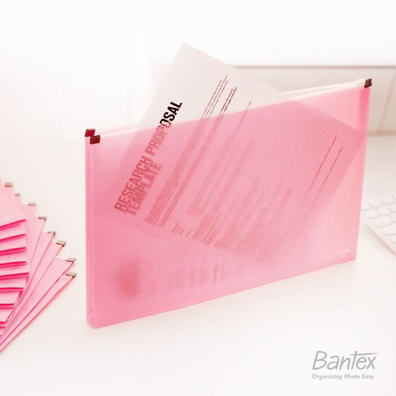 Bantex Zipper Document Map Plastik Folder F4