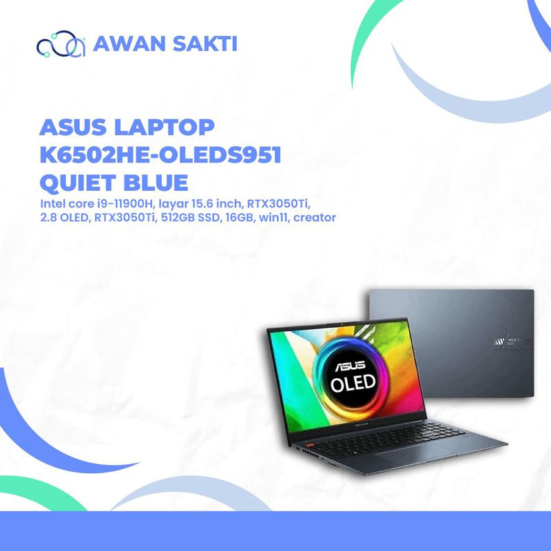 ASUS LAPTOP K6502HE-OLEDS951 QUIET BLUE