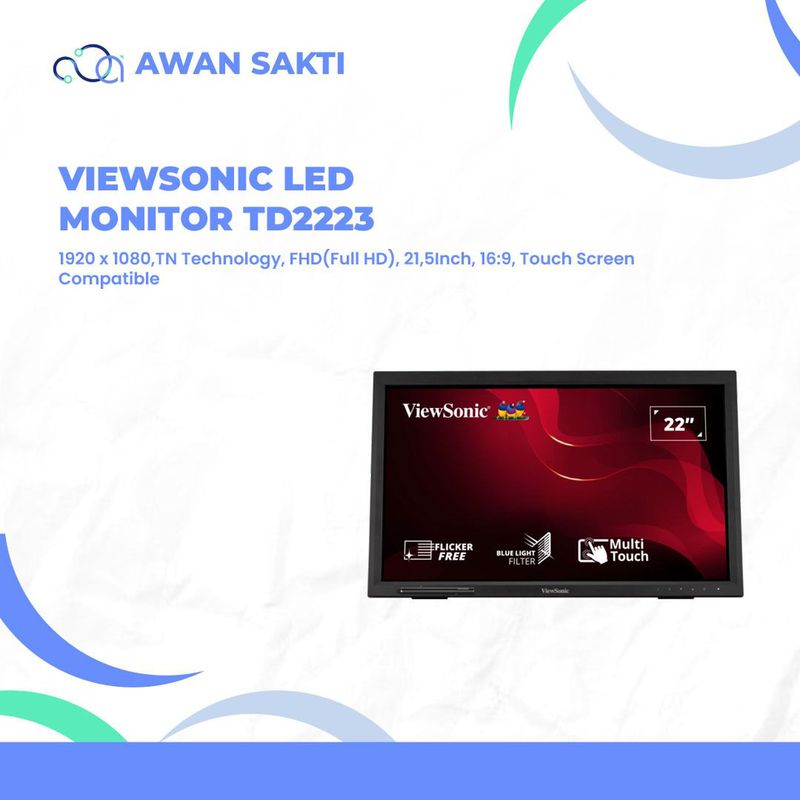 VIEWSONIC LED MONITOR 22 INCH TD2223