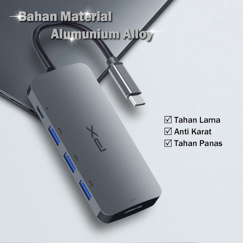 PX Converter Hub Adapter 5 in 1 4K USB Type C 3.1 USB HDMI UCH-15