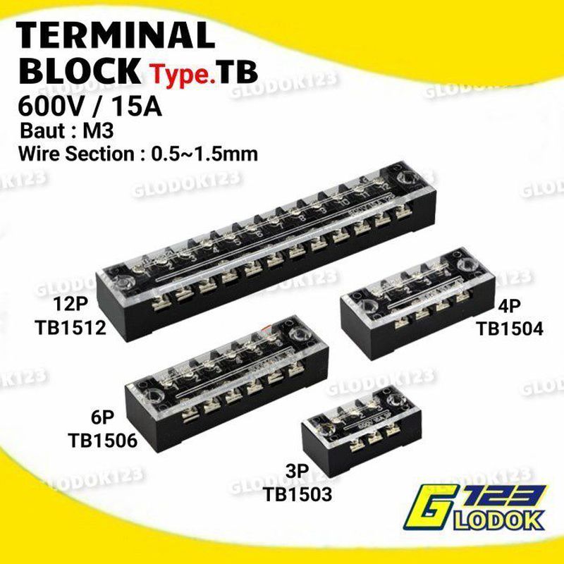 Terminal Block Block Kaca 15A TB 1504