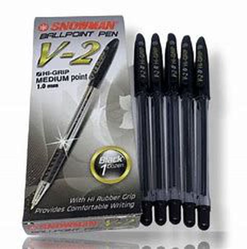 Snowman ballpoint pulpen V1 V2 V3 V5 V7 S1 BP7 - V1, Hitam