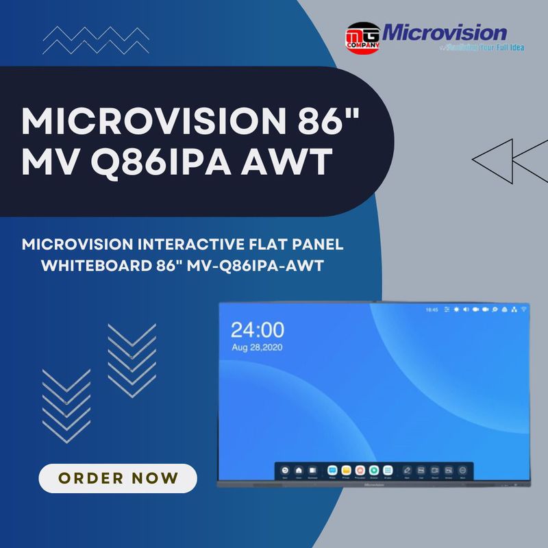 MICROVISION INTERACTIVE FLAT PANEL WHITEBOARD 86 INCH - MV-Q86IPA-AWT