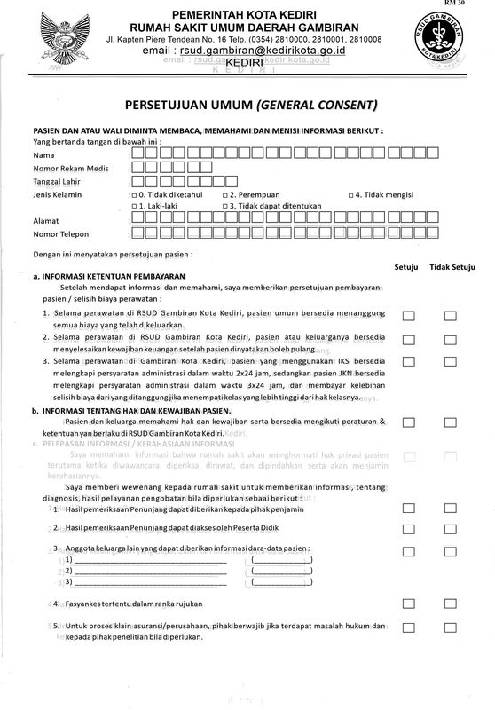 Cetak Blangko GENERAL CONSENT BB Rp.400