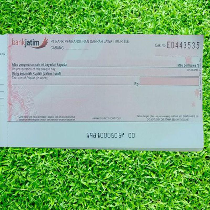 Buku Cek bank Jatim