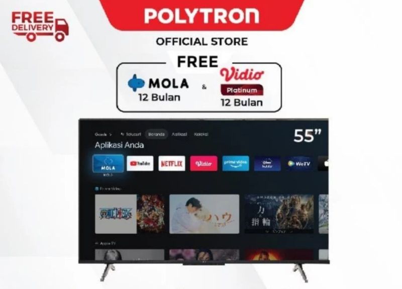Televisi POLYTRON PLD55UG5959 4K UHD Smart Google TV 55 Inch