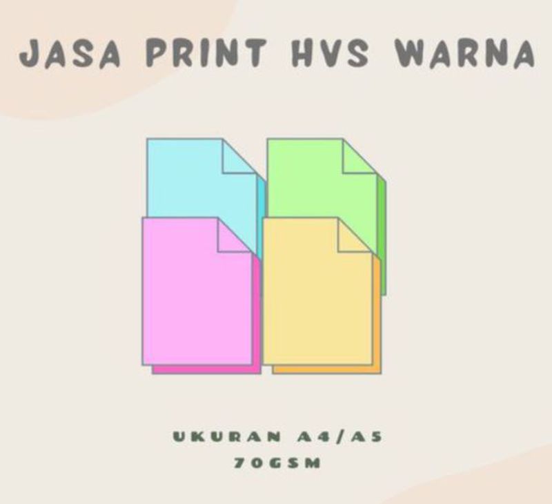 Cetak Buku Perlembar Kertasn HVS-Color