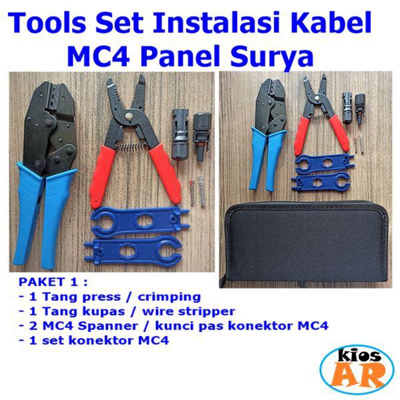 Tool set, Tang crimping Alat instalasi Konektor MC4 kabel Panel Surya