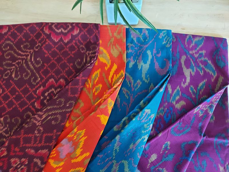 Kain Tenun Endek Bali Pewarna Sintetis - Biru