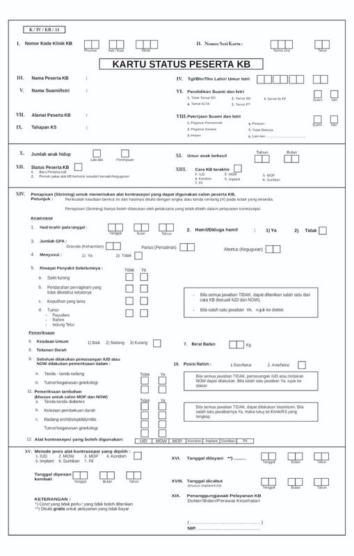 Cetak kartu status peserta KB