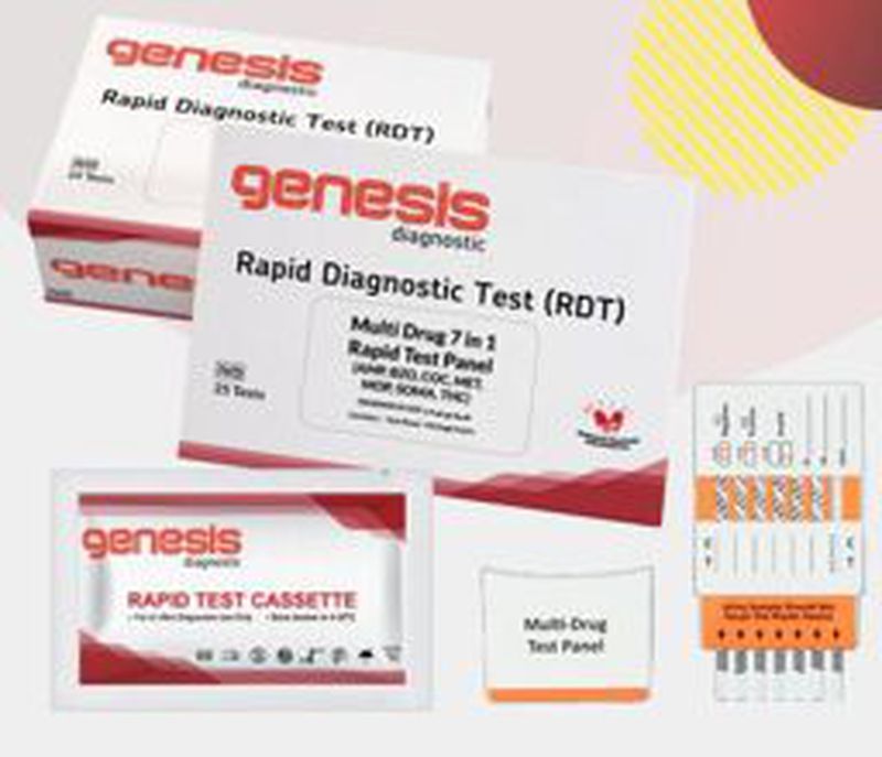 GENESIS DIAGNOSTIC MULTI DRUG 7 IN 1 RAPID TEST PANEL AMP BZO COC MET ...